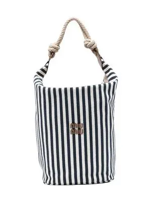 Miu Miu Striped Pattern Shoulder Bag - Blue