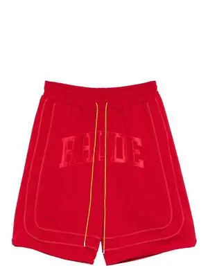 Rhude Polyester Bermuda Shorts With Logo Detail - Red