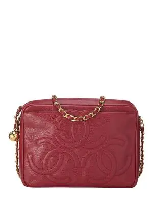 Chanel Caviar 3 Cc Camera Bag - Red