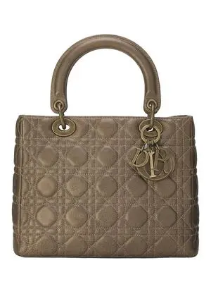 Dior Cannage Quilted Lambskin Lady Bag - Brown