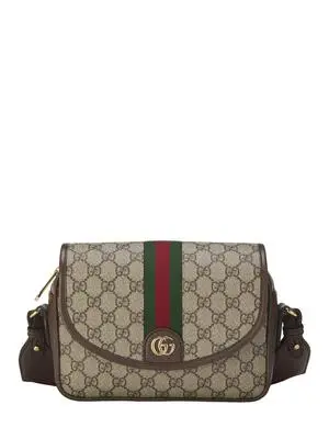 Gucci Gg Supreme Ophidia Shoulder Bag - Brown