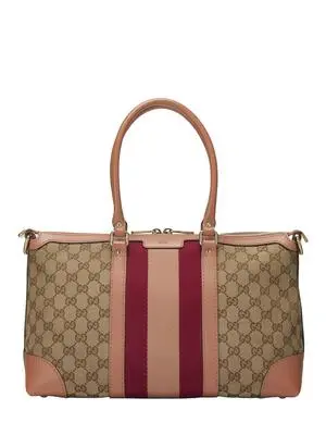 Gucci Gg Vintage Web Convertible Tote - Pink