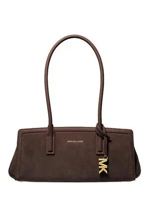 Michael Kors Laila Suede Shoulder Tote - Chartreuse