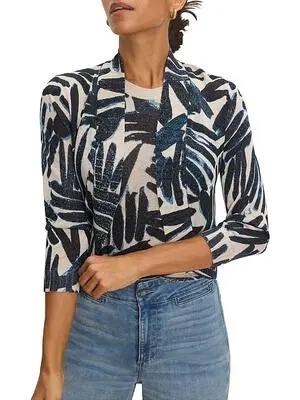 NIC+ZOE Painted Palms Bolero Cardigan - Indigo Multi