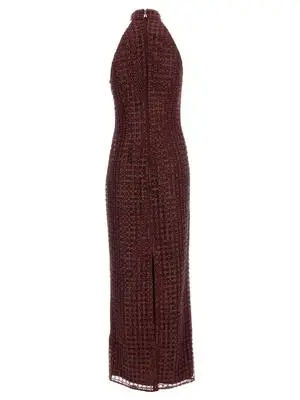ROTATE BY BIRGER CHRISTENSEN Sequin Halter Neck Maxi Dress - Multicolor