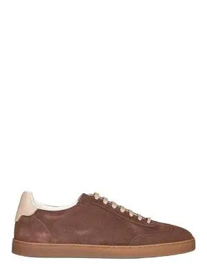 Brunello Cucinelli Mud Suede Lace-up Sneakers - Multicolor