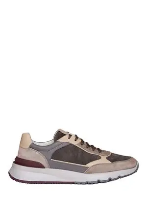 Brunello Cucinelli Suede And Smooth Leather Panelled Sneakers - Multicolor