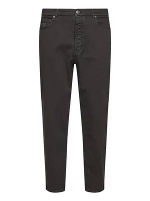 Brunello Cucinelli BRUNELLO CUCINELLI Dark Brown Garment-Dyed Lightweight Comfort Denim Jeans Multicolor