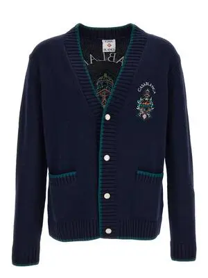 Casablanca Hotel Cardigan In Wool And Cashmere Blend - Multicolor