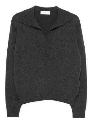 Victoria Beckham Dark Grey Wool Blend Knitwear Jumper - Gray