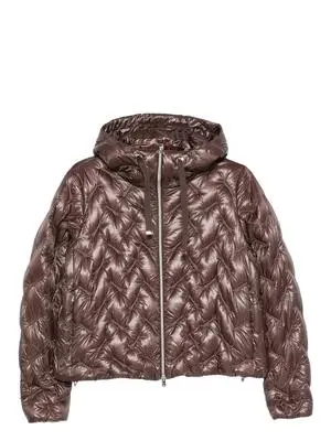 Herno Quilted Zip-up Jacket With Hood - Brown