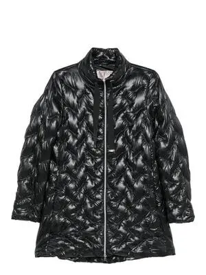 Herno Quilted Stand Collar Zip-up Jacket - Black