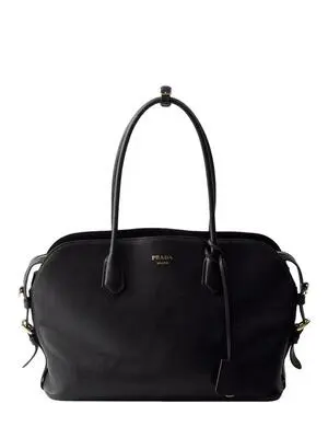 Prada Buffalo Leather Tote Bag - Black