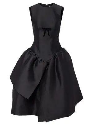 SHUSHU/TONG Bow-detail Midi Dress - Black