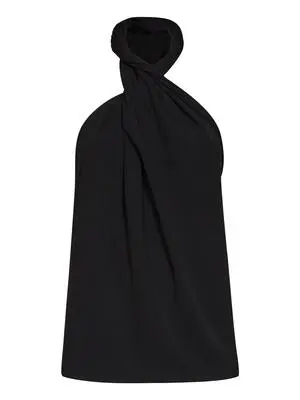 TOTEME Black Jersey Twisted Halter Top - Multicolor