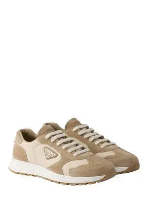 Prada Prax Suede And Re-nylon Sneakers - Neutral