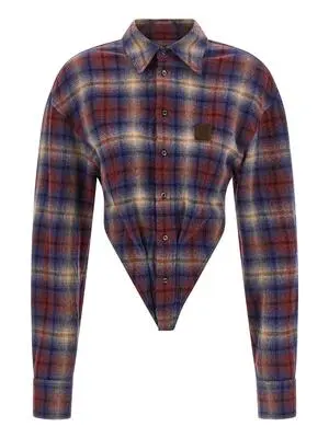 DSQUARED2 DSQUARED2 Checkered Wool Shirt With Logo Patch