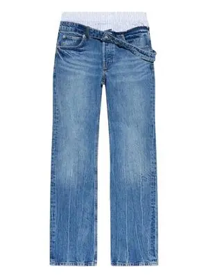 Alexander Wang Slim Fit Jeans With Layered Boxer Detail - Blue