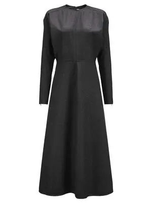 Victoria Beckham VICTORIA BECKHAM Dolman Wool Midi Dress Gray