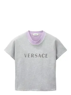 Versace Logo Print T-shirt - Grey