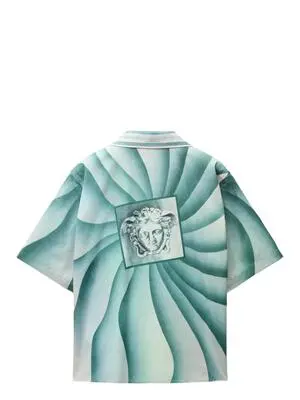 Versace Printed Cotton-poplin Shirt - Blue