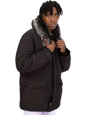 LORDS OF HARLECH Duffy Quilted Ripstop Parka Jacket - Black