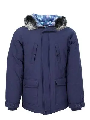 LORDS OF HARLECH Duffy Quilted Ripstop Parka Jacket - Navy