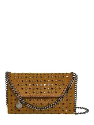 Stella McCartney Stella McCartney Falabella Studded Faux Suede Wallet Crossbody Bag Brandy