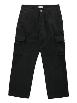 WOLF VS. GOAT (WVG) Wolf Vs. Goat Herringbone Garment-dyed Cargo Pants - Black