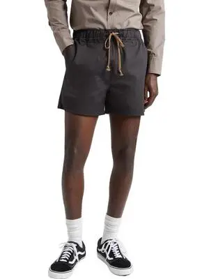 JKEEFER Rollins Stretch Cotton Gabardine Running Shorts - Black