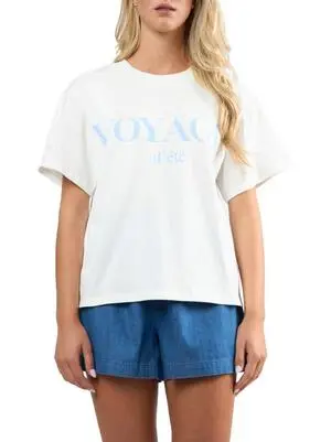 VIENS AVEC MOI Le Voyage Graphic Tee - Blue