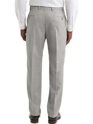 Emporio Armani Textured Virgin Wool Dress Pants - Grey