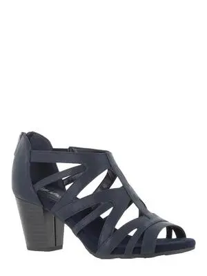 EASY WORKS BY EASY STREET EASY STREET Amaze Caged Heeled Sandal Navy
