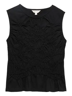 PER UNA BY M&S Sleeveless Cotton Jersey Tank Top - Black