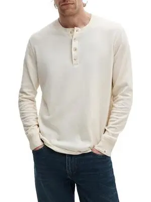 Rag & Bone Washed Cotton Henley - Chalk