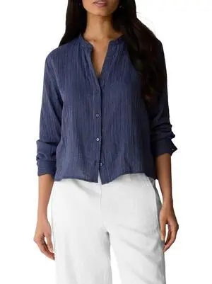 Eileen Fisher Organic Cotton Striped Shirt - Deep Dive