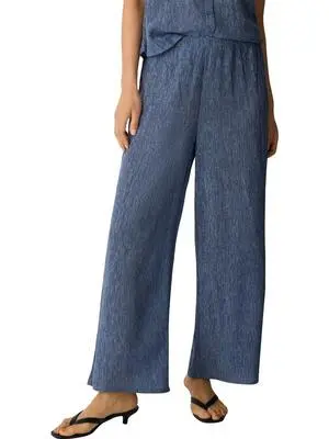 Eileen Fisher Wide Leg Ankle Pants - Cornflower