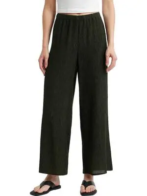 Eileen Fisher Wide Leg Ankle Pants - Seaweed