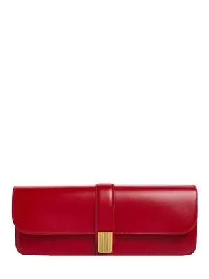 Khaite Blake Leather Clutch - Ruby