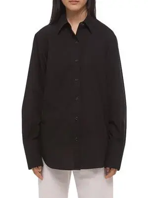 Helmut Lang Open Tie Back Cotton Shirt - Black