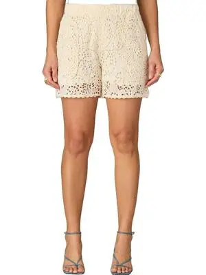 Wit & Wisdom Cotton Eyelet Shorts - Ecru