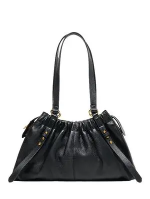 Dolce Vita Dolce Vita Sloan Ruched Leather Shoulder Bag Black