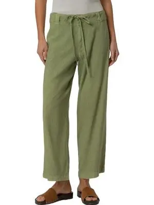 KUT FROM THE KLOTH KUT From The Kloth Kate Drawstring Linen Blend Crop Wide Leg Jeans