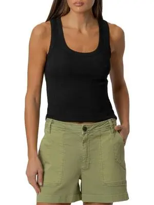 Kut From The Kloth KUT From The Kloth Anastasia Stretch Cotton Blend Rib Tank Black