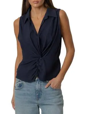 Kut From The Kloth Sara Sleeveless Shirt - Navy