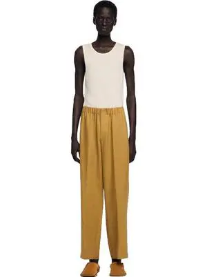 Sandro Wide-leg Elasticated Linen Trousers - Nut