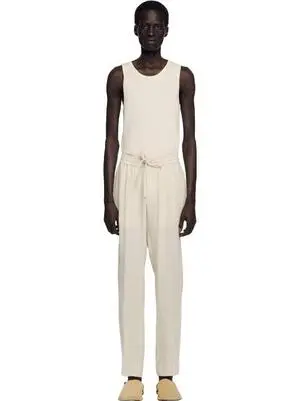 Sandro Elasticated Linen Trousers - Ivory