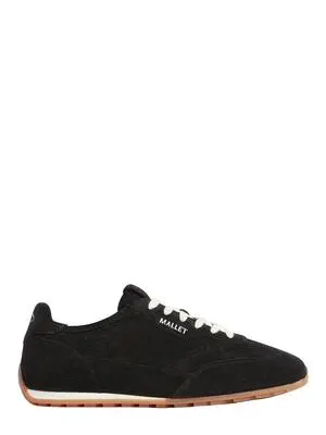 MALLET Penn Gum Leather Retro Runner Trainers - Black