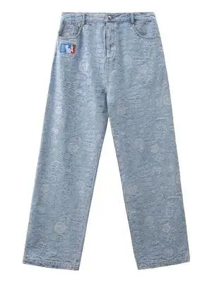 VERYRARE Monogram Jacquard Denim Pants - Blue