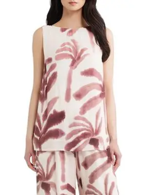 A.REN Sleeveless Tropical Print Top - Cocoa